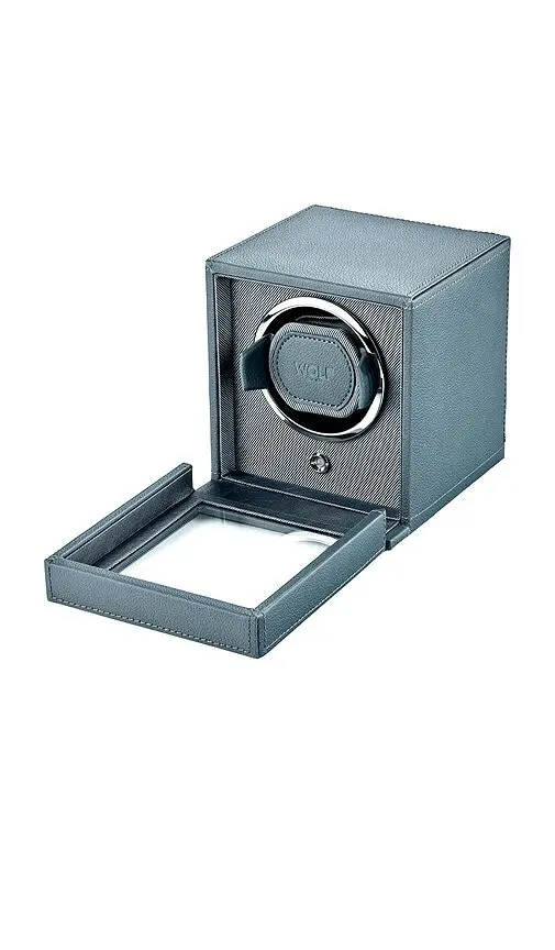 Wolf Single Watch Winder With Cover - Grey