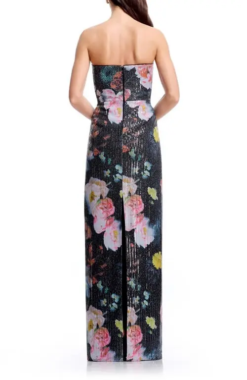 Dress The Population Vada Floral Sequin Strapless Gown