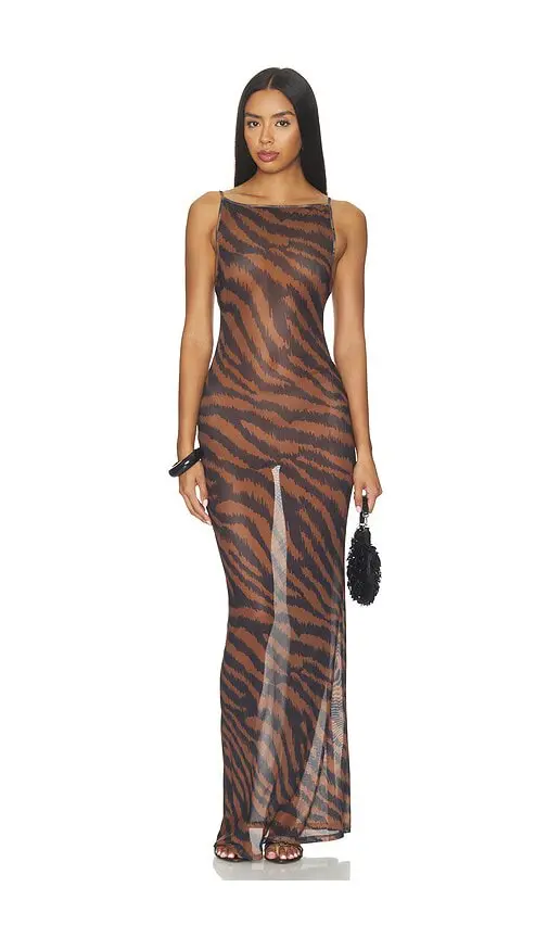 Superdown Tiger Print Maxi Dress
