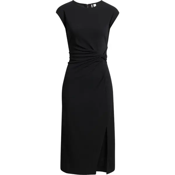 Nordstrom Twist Midi Dress - Black