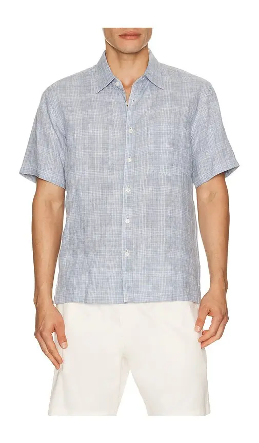 Theory Irving Relaxed Linen Shirt In . Also - Blue