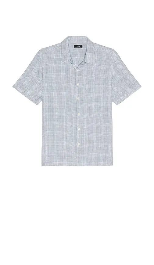 Theory Irving Relaxed Linen Shirt In . Also - Blue