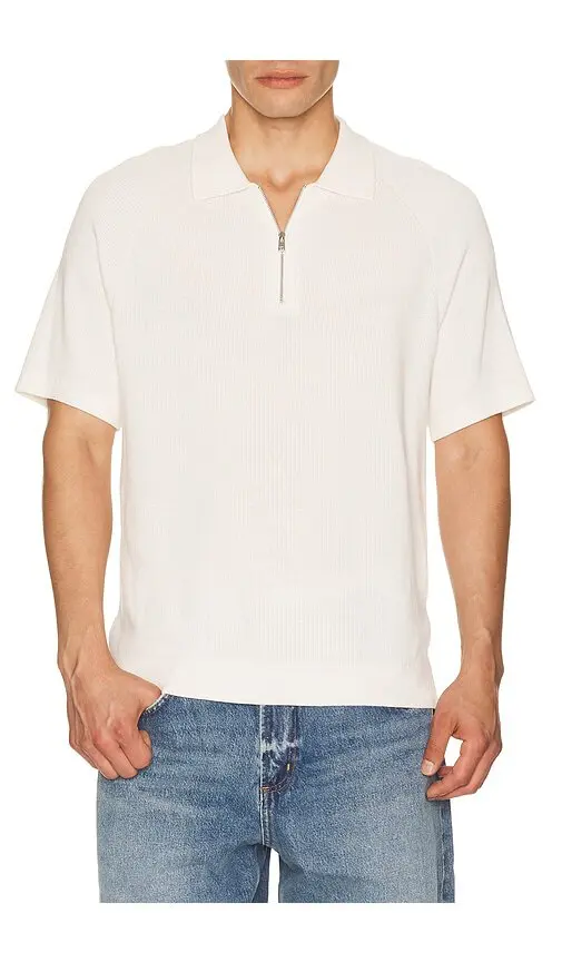 Theory Short Sleeve Zip Polo In . Also - White