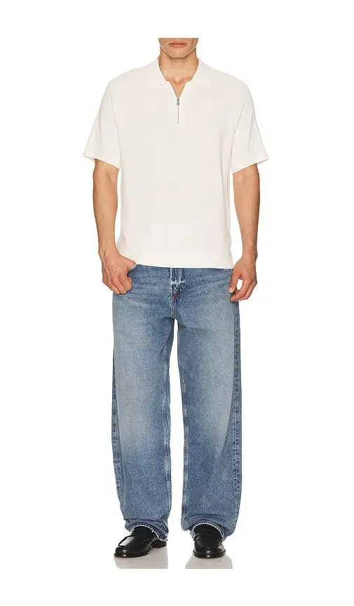 Theory Short Sleeve Zip Polo In . Also - White