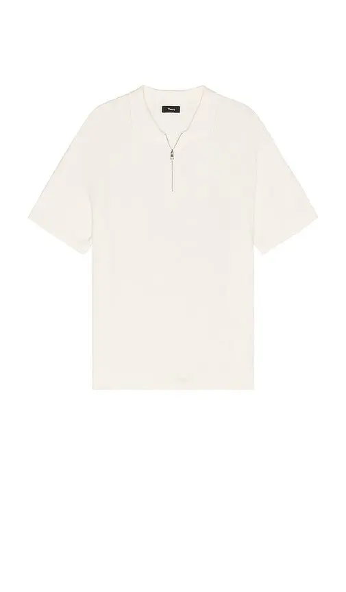Theory Short Sleeve Zip Polo In . Also - White