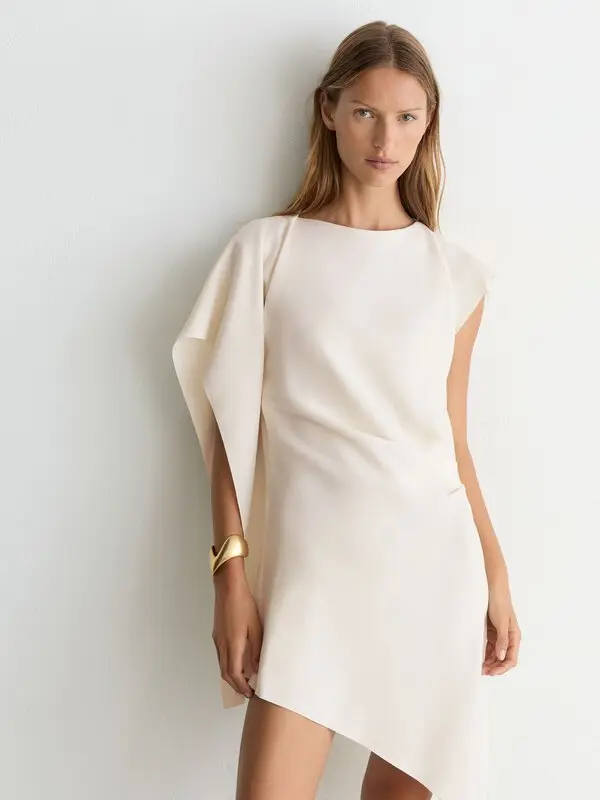 REISS Athena Asymmetric Drape Mini Dress