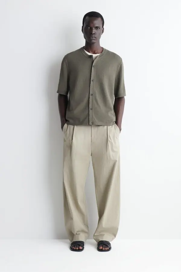 Cos Bouclé-knit Short-sleeved Cardigan