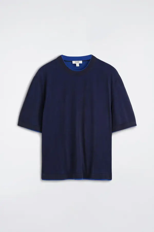 Cos Layered Knitted Cotton T-shirt