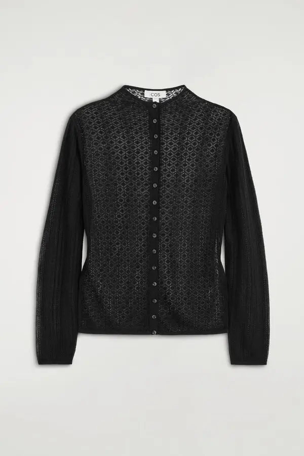 Cos Diamond Knit Lace Cardigan