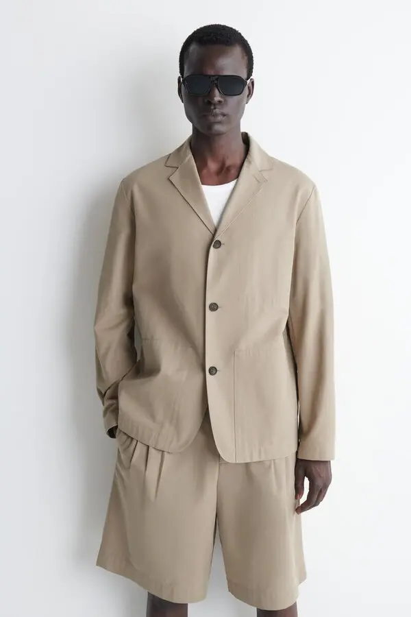 Cos Unstructured Cotton-blend Blazer