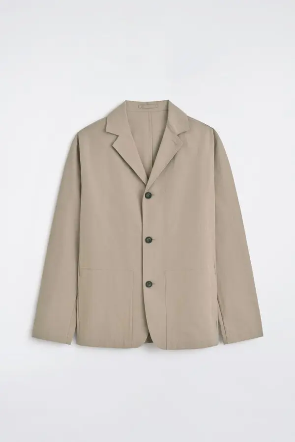 Cos Unstructured Cotton-blend Blazer - Beige