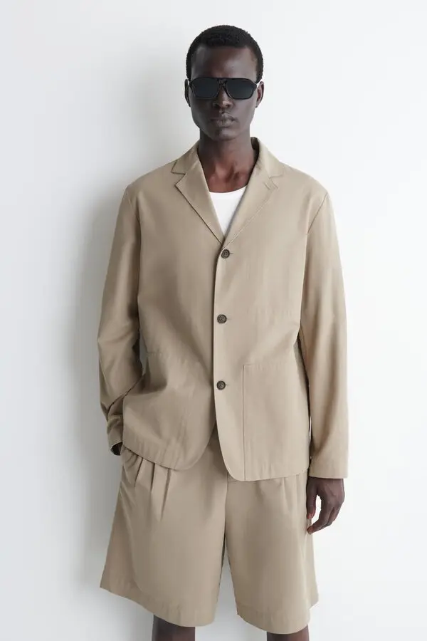 Cos Unstructured Cotton-blend Blazer