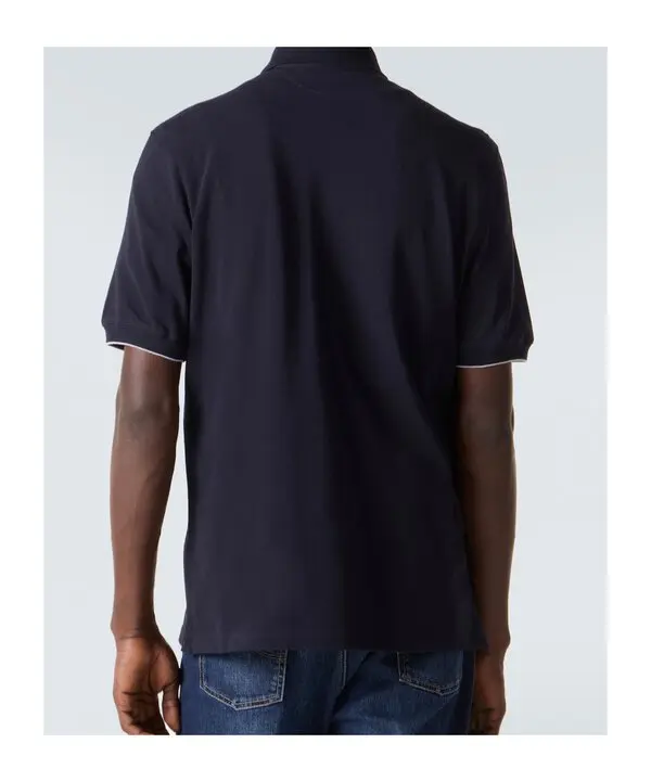 Brunello Cucinelli Embroidered Cotton Pique Polo Shirt