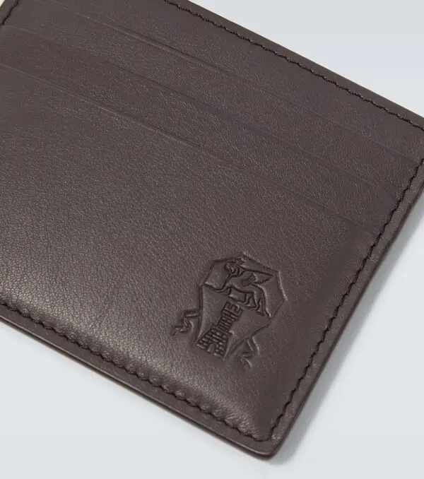 Brunello Cucinelli Logo Debossed Leather Card Holder