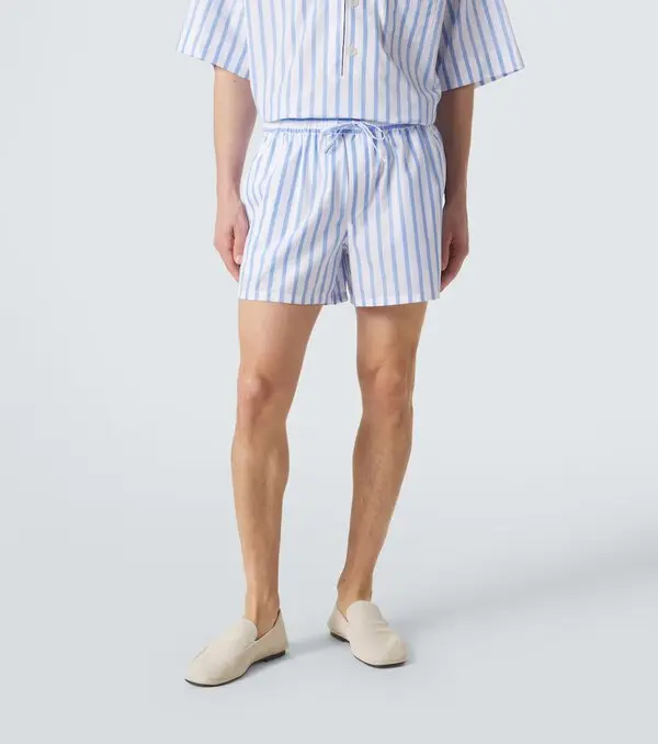 Dolce & Gabbana Striped Cotton And Silk Poplin Shorts