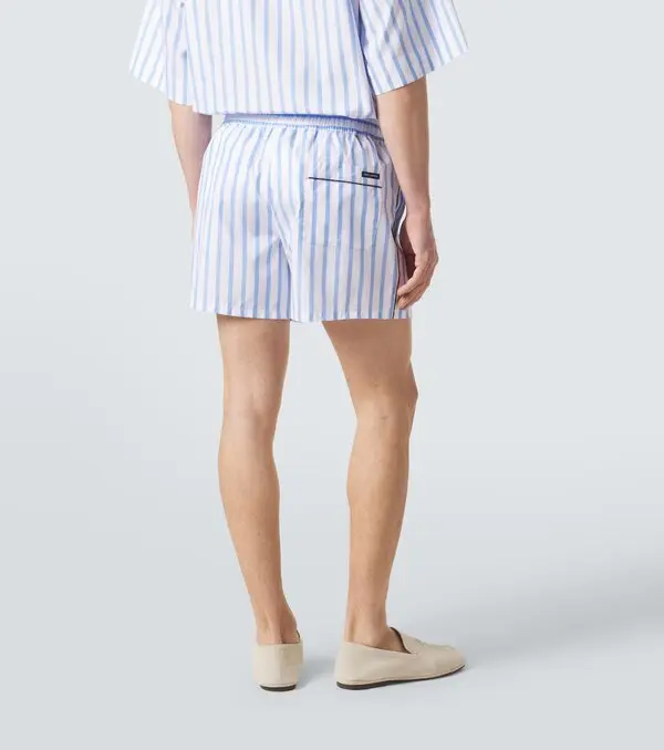 Dolce & Gabbana Striped Cotton And Silk Poplin Shorts