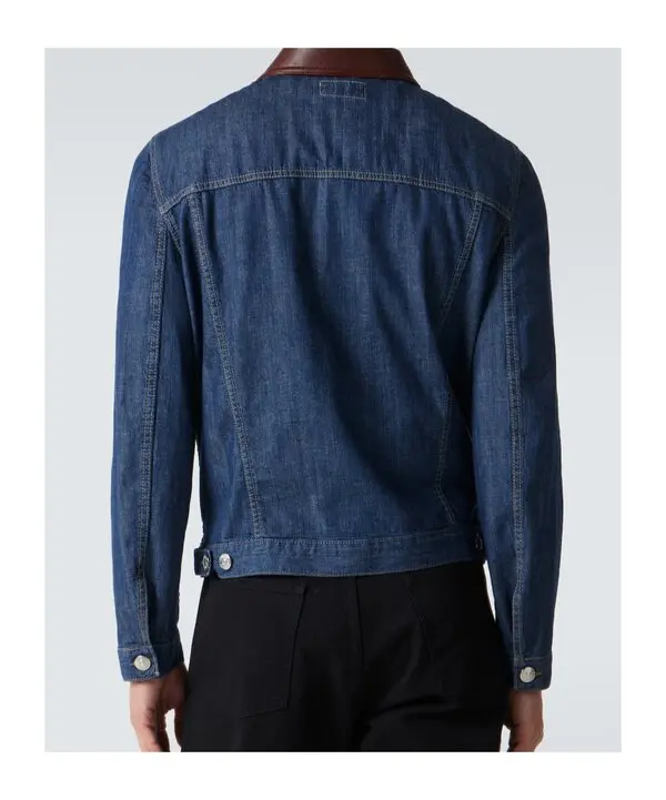 Brunello Cucinelli Leather-trimmed Denim Jacket