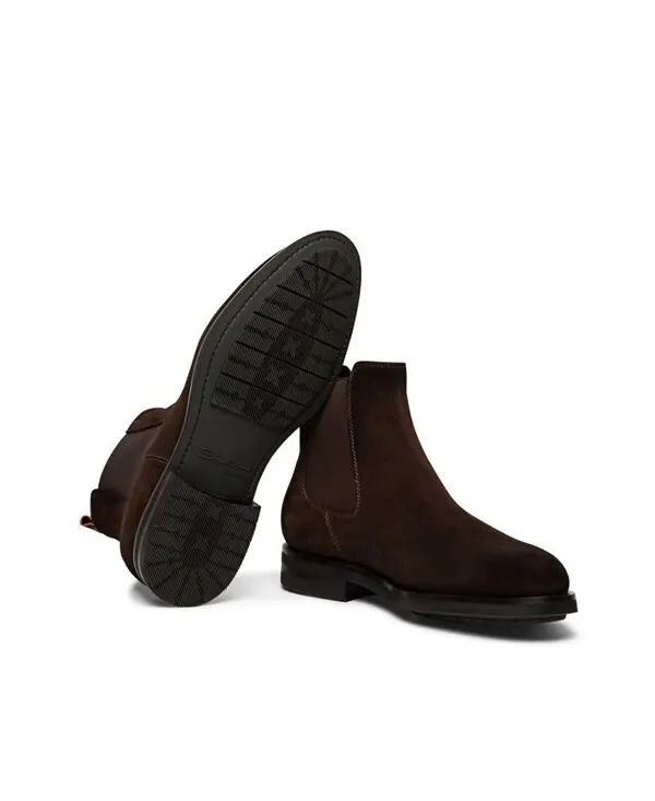 Santoni Round Toe Chelsea Boots