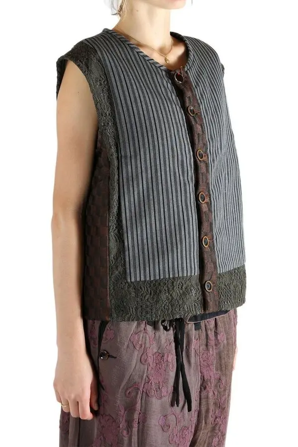 COMMUNS Vertical Striped Waistcoat