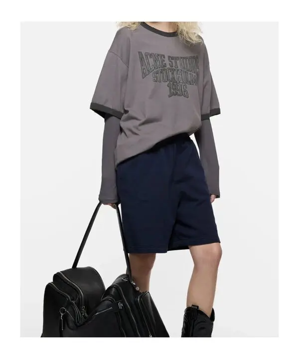 Acne Studios Logo-print Layered T-shirt - Gray