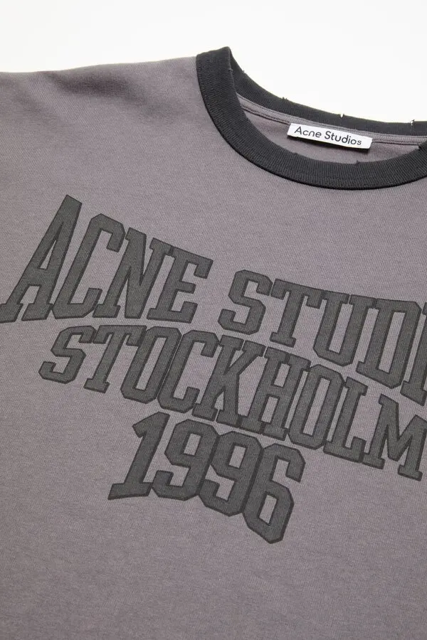 Acne Studios Logo-print Layered T-shirt - Gray