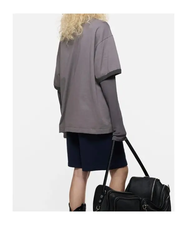 Acne Studios Logo-print Layered T-shirt - Gray