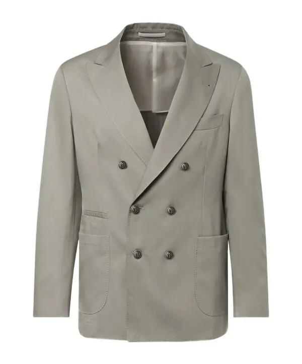 Brunello Cucinelli Double-breasted Silk Suit Jacket
