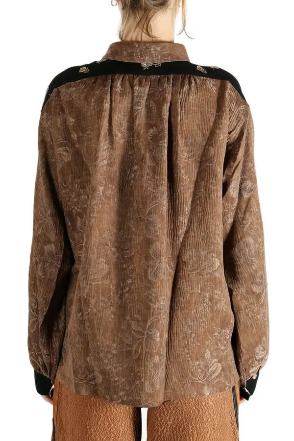 COMMUNS Floral Embroidered Shirt