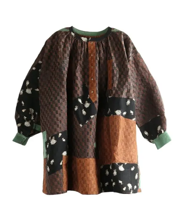 COMMUNS Floral Lattice Stitched Shirt