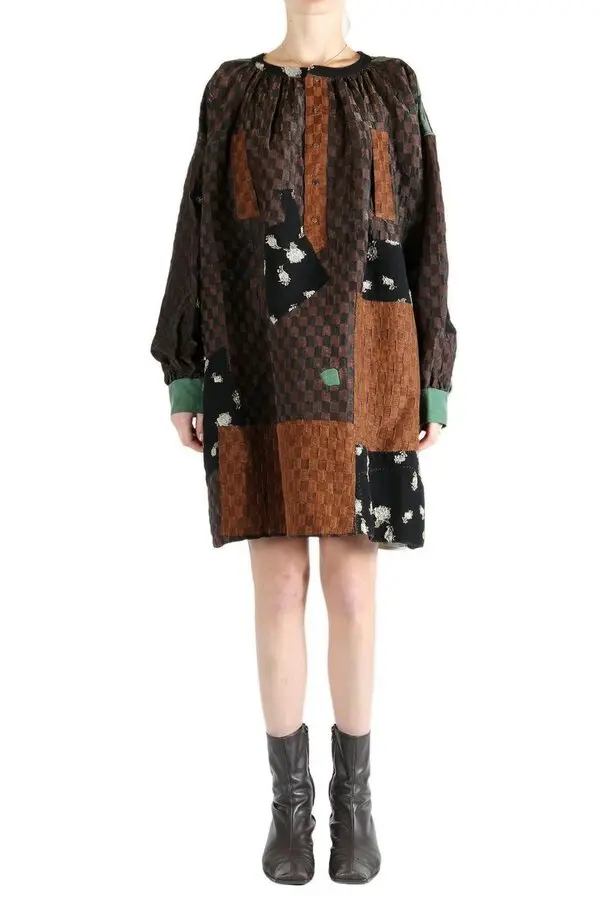 COMMUNS Floral Lattice Stitched Shirt
