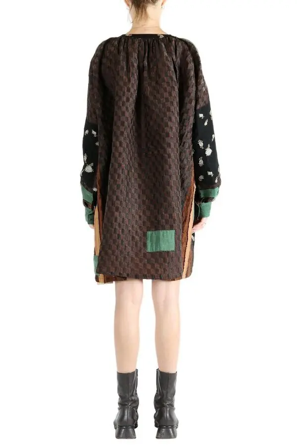 COMMUNS Floral Lattice Stitched Shirt