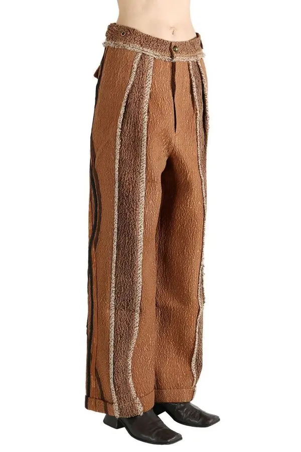 COMMUNS Striped Trousers With Elegant Waist Design