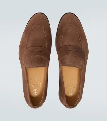 Brunello Cucinelli Suede Penny Loafers