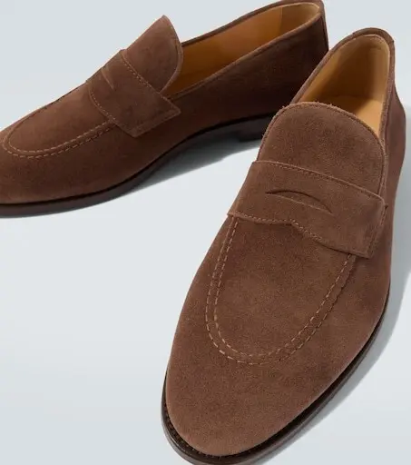 Brunello Cucinelli Suede Penny Loafers