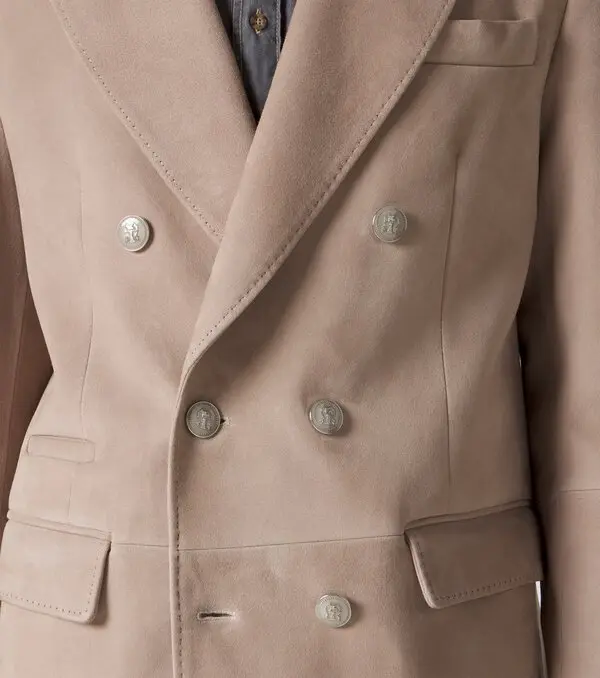 Brunello Cucinelli Double-breasted Suede Blazer