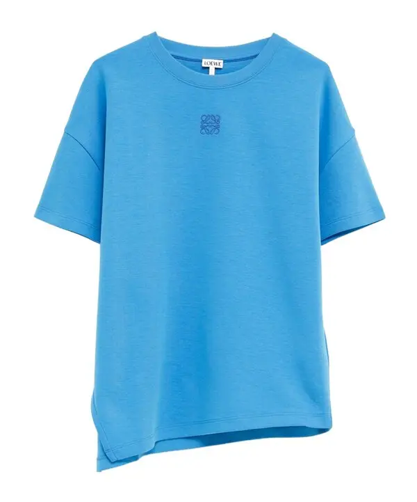 Loewe Asymmetrical T-shirt With Anagram Logo - Blue
