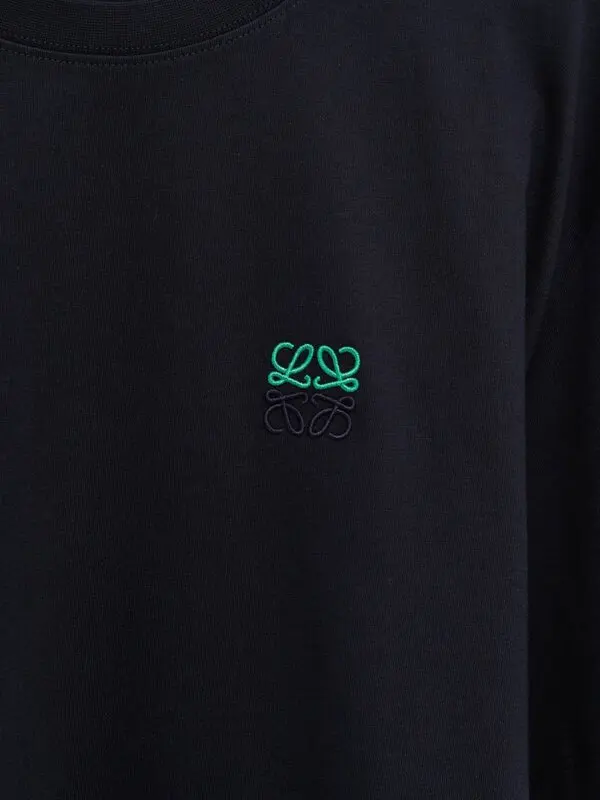 Loewe Anagram-embroidered T-shirt - Deep Navy