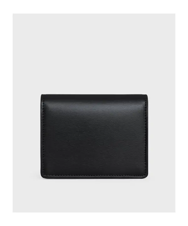Celine Business Card Holder Triomphe In Shiny Calfskin