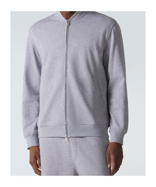 Brunello Cucinelli Cotton-blend Jersey Zip-up Sweater