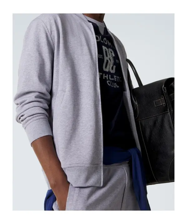 Brunello Cucinelli Cotton-blend Jersey Zip-up Sweater