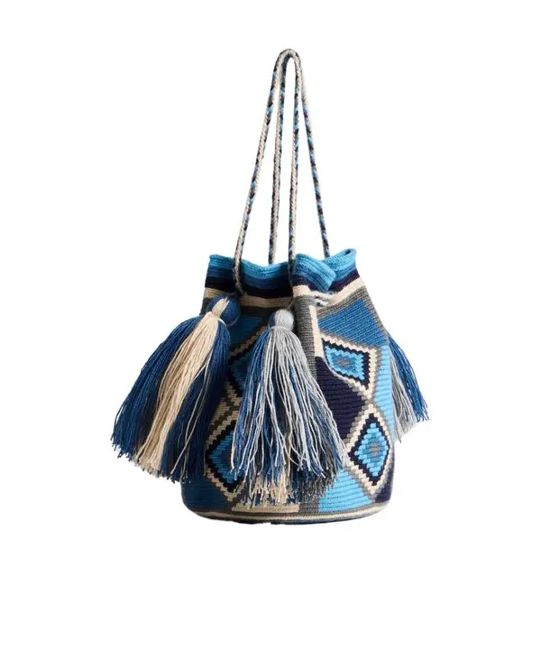 J.W.ANDERSON La Mochia Wayuu Pouch In Blue Multi