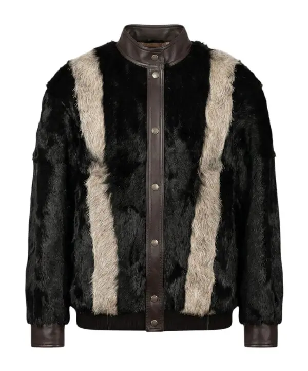 Valentino Garavani Paneled Faux Fur Coat - Black