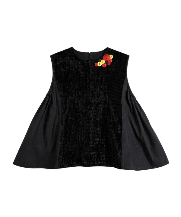 COMMUNS Sleeveless Paneled Top With Button Detail