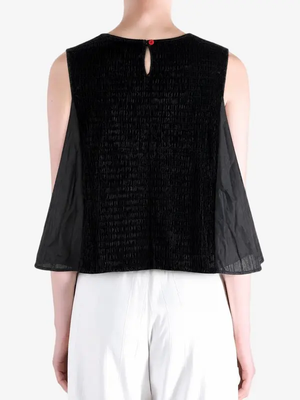 COMMUNS Sleeveless Paneled Top With Button Detail