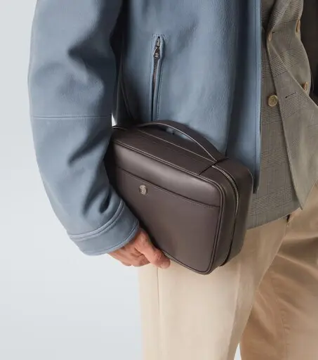Brunello Cucinelli Leather Toiletry Bag