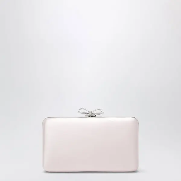 SELF-PORTRAIT Satin Clutch With Embellished Bow Detail