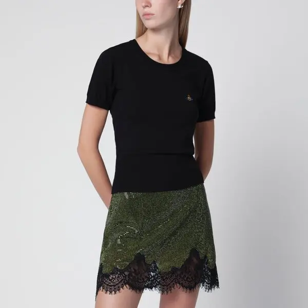 VIVIENNE WESTWOOD Bea Knitted Cotton And Cashmere T-shirt - Black
