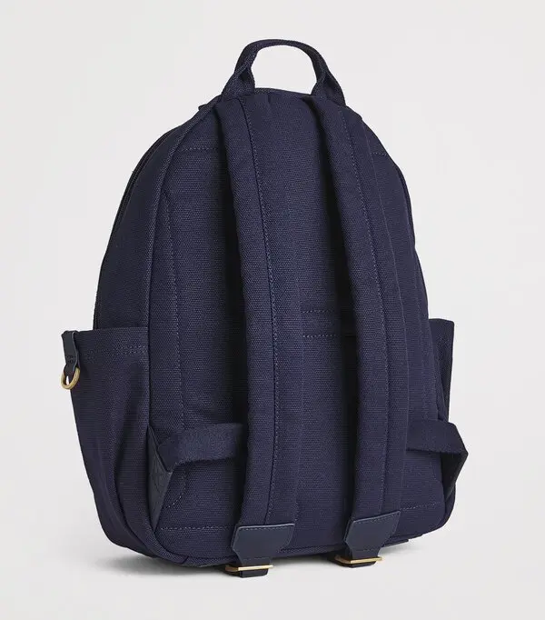 Harrods Cotton Embroidered Emblem Backpack