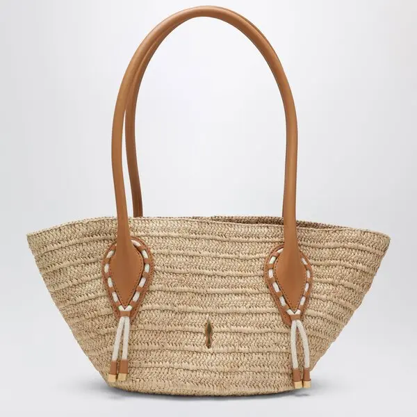 CHRISTIAN LOUBOUTIN Venus Mini Tote Bag In Raffia - Cream