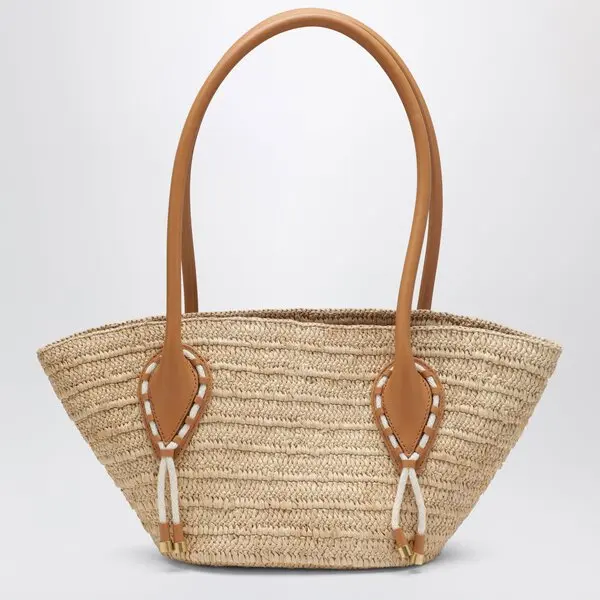 CHRISTIAN LOUBOUTIN Venus Mini Tote Bag In Raffia - Cream
